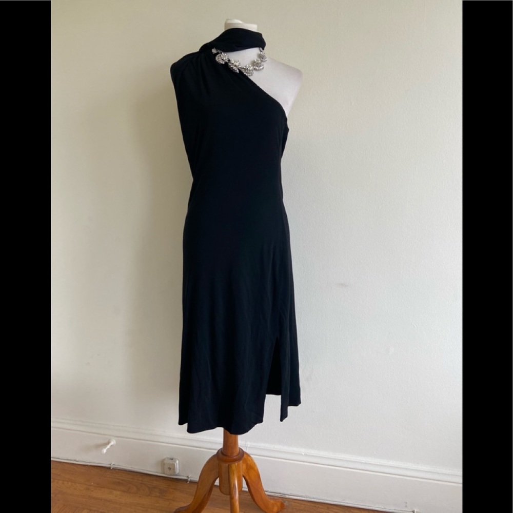 Authentic Vintage Halston Black Halter Dress - Gem